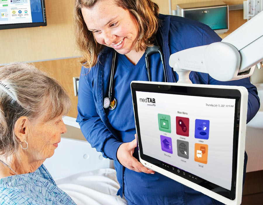medTAB Arm-Mounted Interactive Patient System - TB&A Hospital Television
